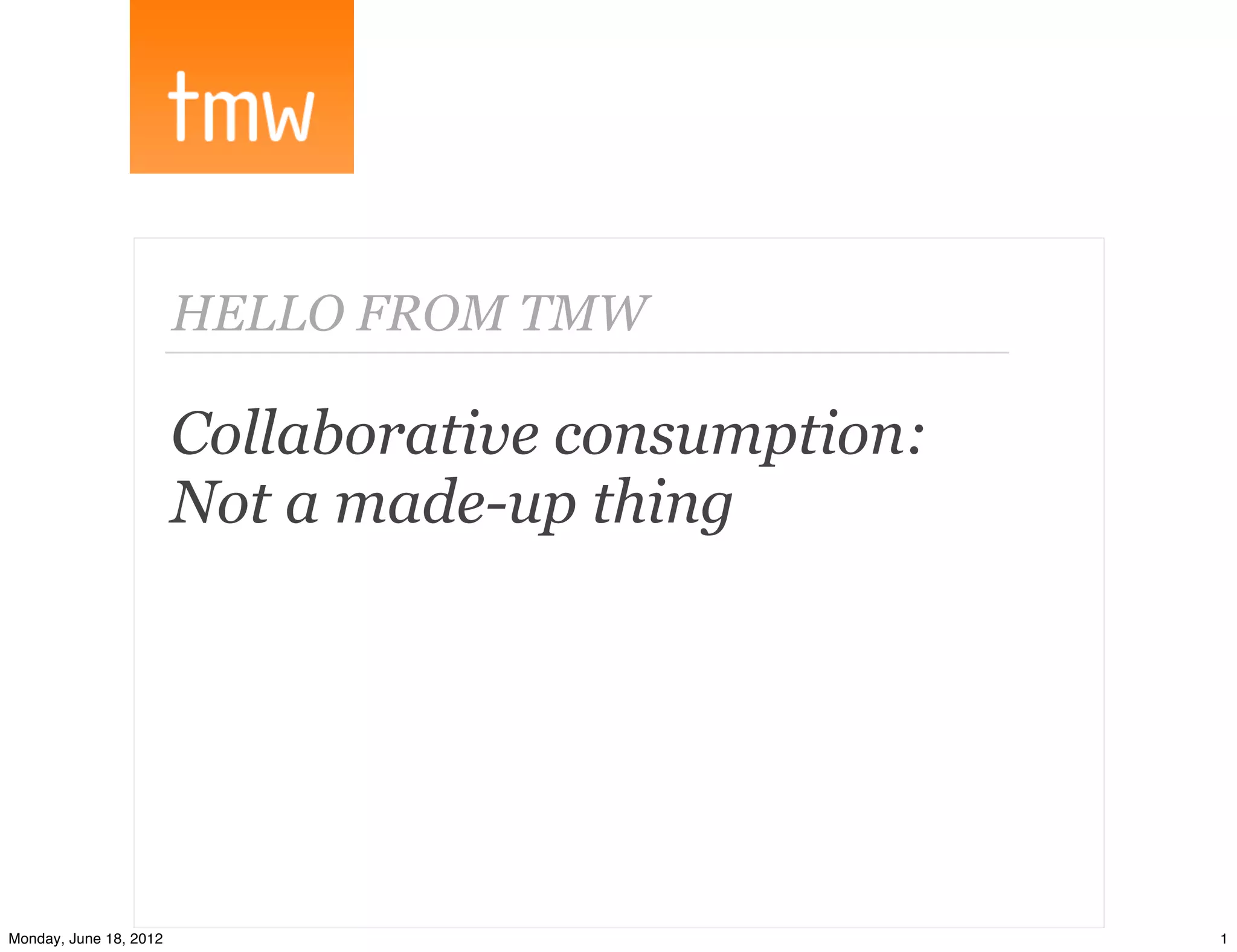 Collaborative consumption | PDF