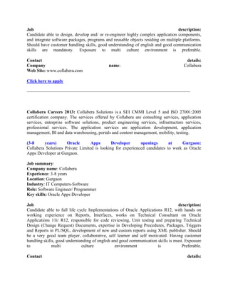 Collabera careers 2013 | PDF