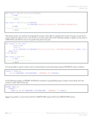 Ensuring Data Protection Using Oracle Flashback Features | PDF