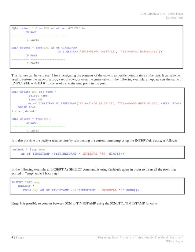 Ensuring Data Protection Using Oracle Flashback Features | PDF