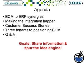 Collaborate 2011-Integrating Oracle ECM with Oracle Applications | PPTX