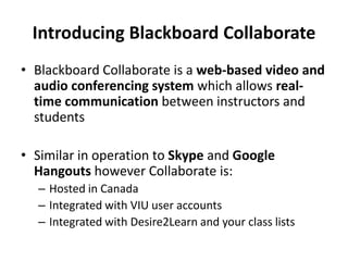Introduction to Blackboard Collaborate | PPTX | Web Conferencing ...