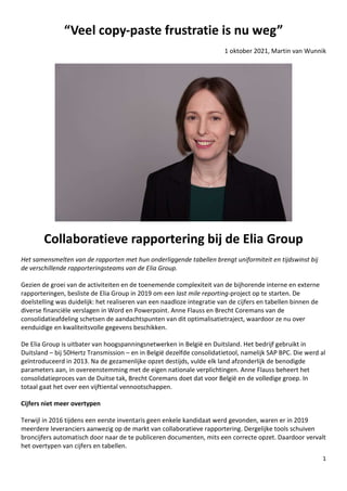 Collaboratieve rapportering bij de Elia Group | PDF