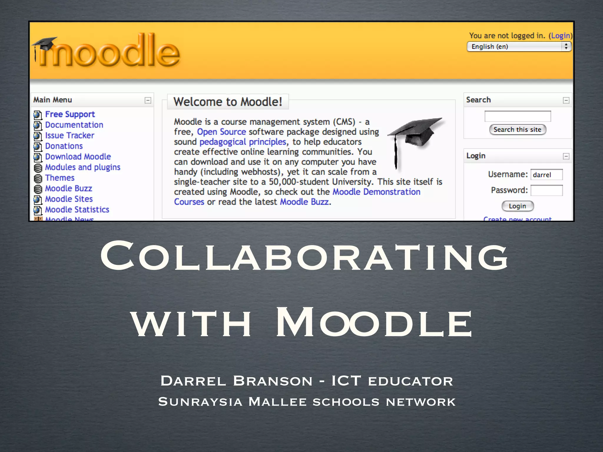 Collaborating with Moodle in the Middle years | PPT