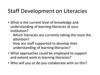 Collaborating in the development of learning literacies | PPT