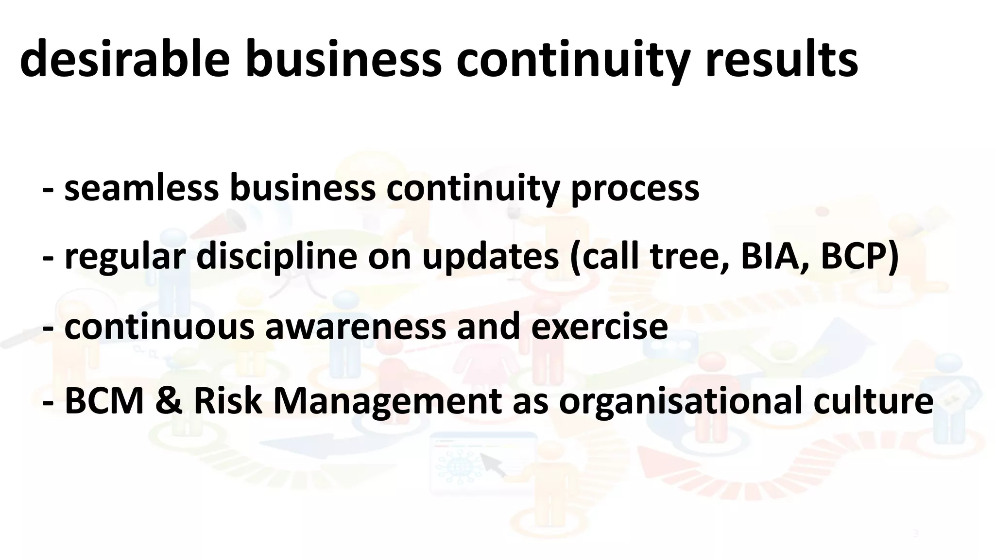Collaborating with all stakeholders to drive business continuity result ...