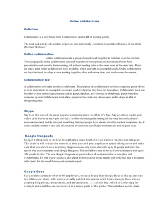 Collaboration | DOCX | Web Conferencing | Computer Software and ...