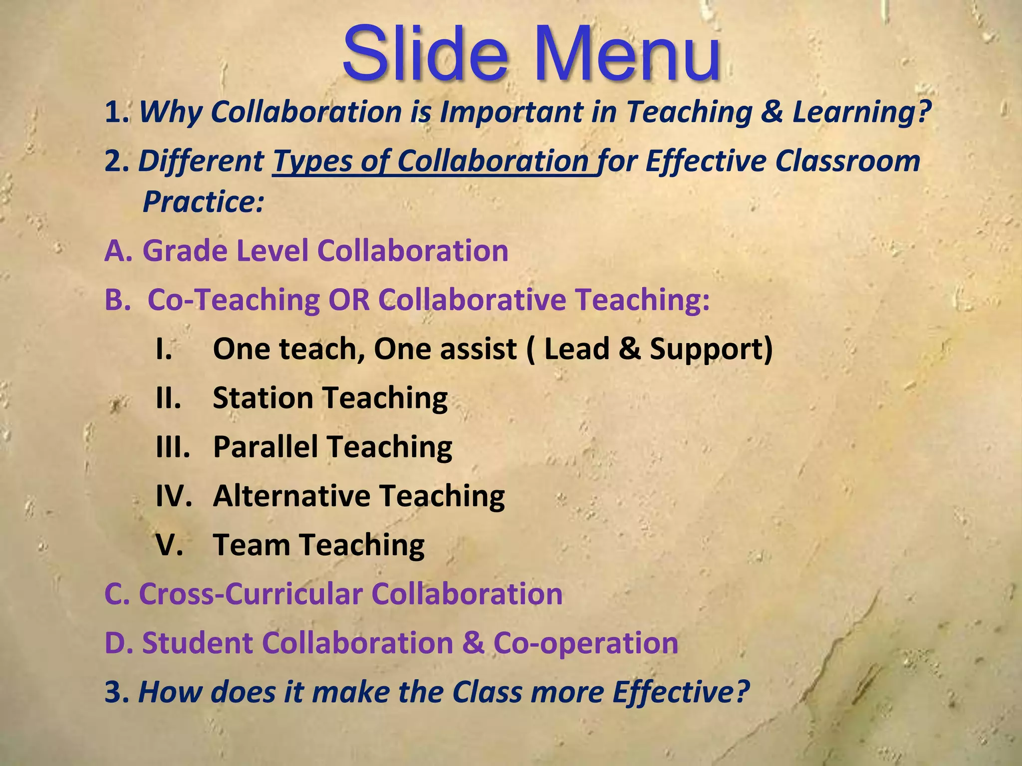 Collaboration and co teaching strategies for effective classroom ...