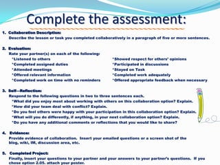 Spanish 1 Collaboration Assignment | PPTX