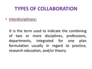 Collaboration between services and education presentation | PPTX