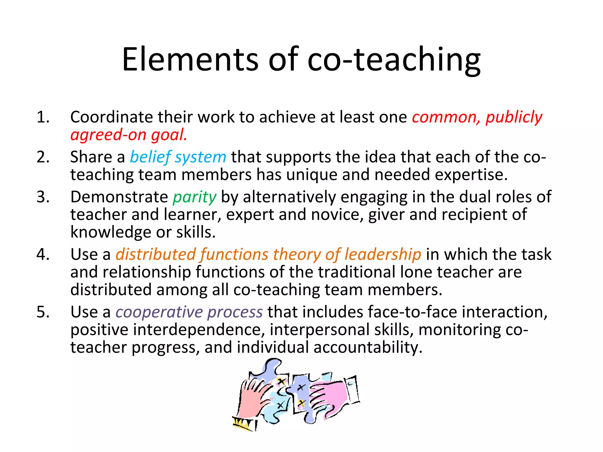 Collaboration & co teaching for esl professionals | PPT