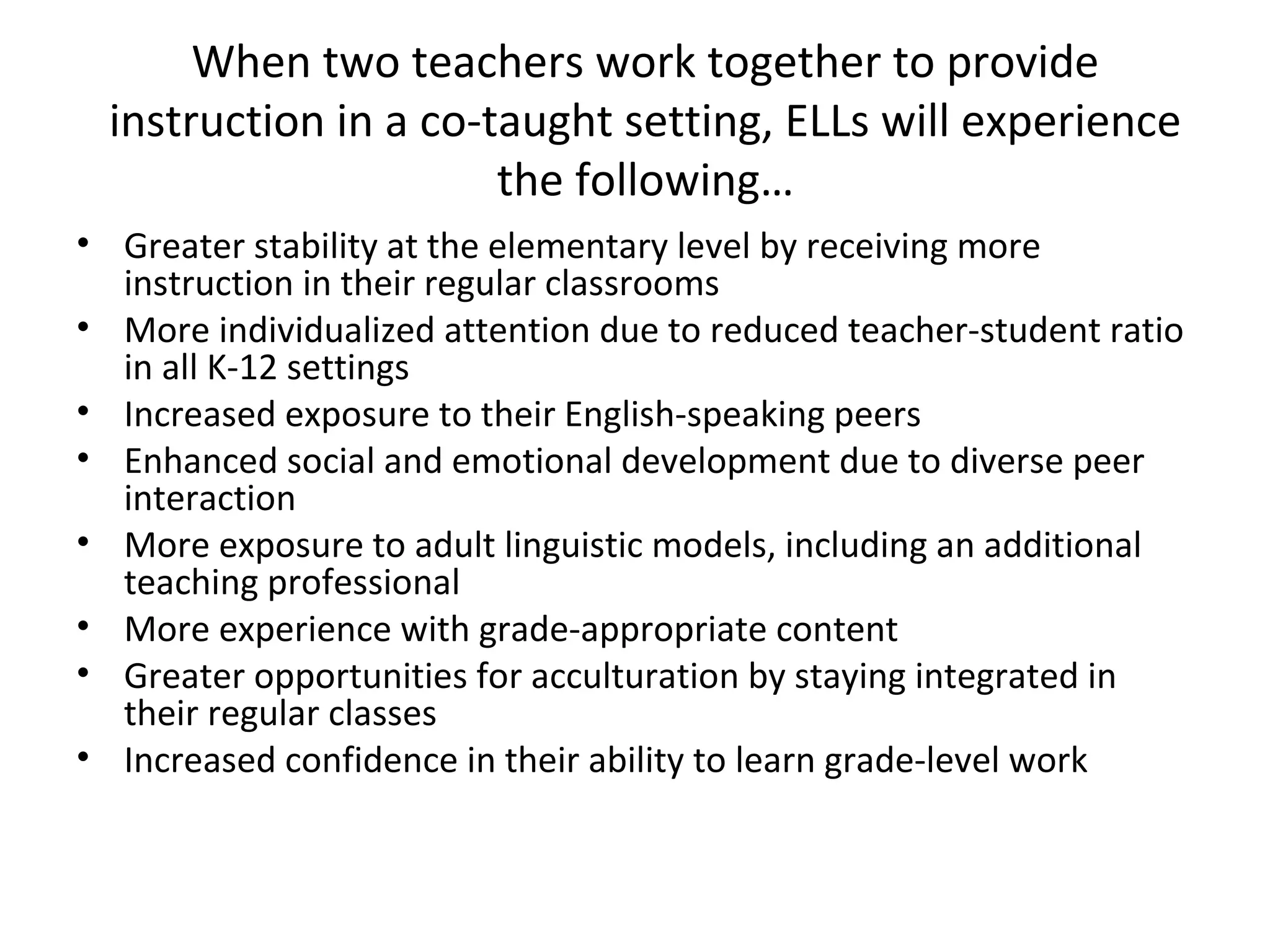 Collaboration & co teaching for esl professionals | PPT