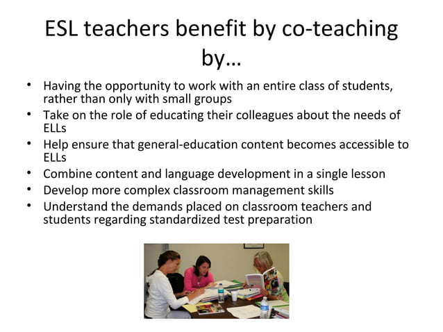 Collaboration & co teaching for esl professionals | PPT
