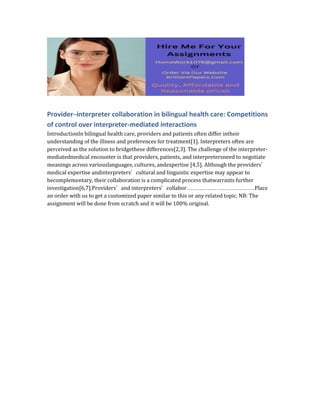 collaboration in bilingual health Competitions of control over ...