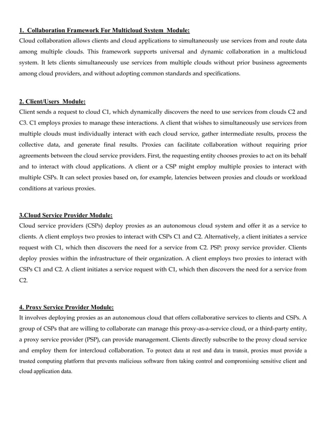 Collaboration In Multicloud Computing Environments Framework And