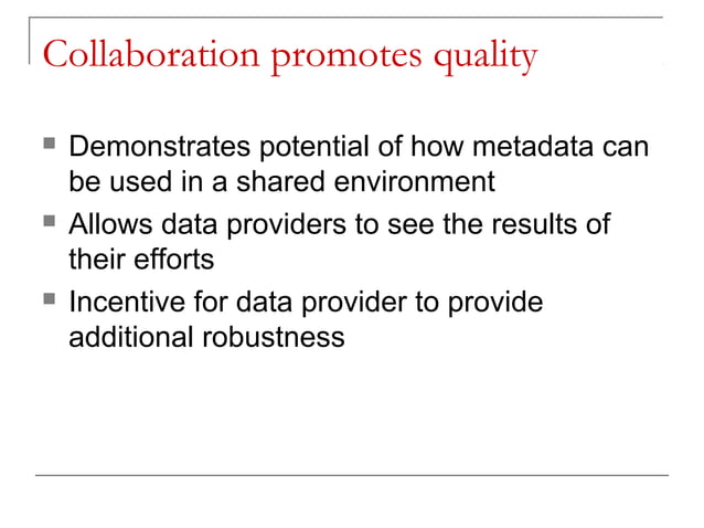 Collaboration from a data provider's perspective | PPT