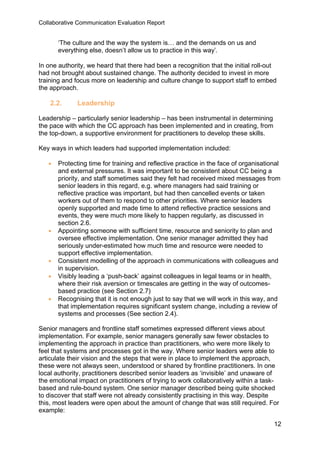 Collaborative Communication Skills Programme - evaluation report | PDF