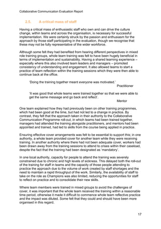 Collaborative Communication Skills Programme - evaluation report | PDF