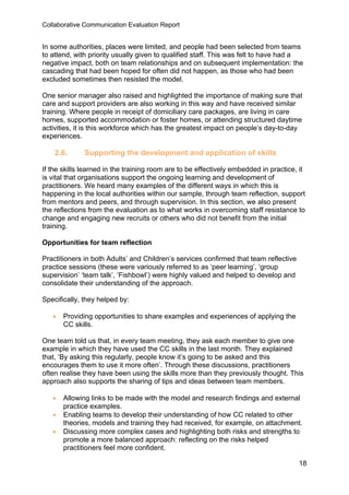 Collaborative Communication Skills Programme - evaluation report | PDF