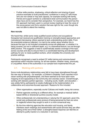 Collaborative Communication Skills Programme - evaluation report | PDF