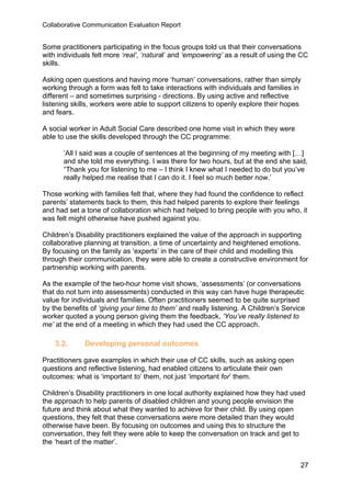 Collaborative Communication Skills Programme - evaluation report | PDF