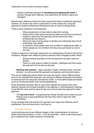 Collaborative Communication Skills Programme - evaluation report | PDF