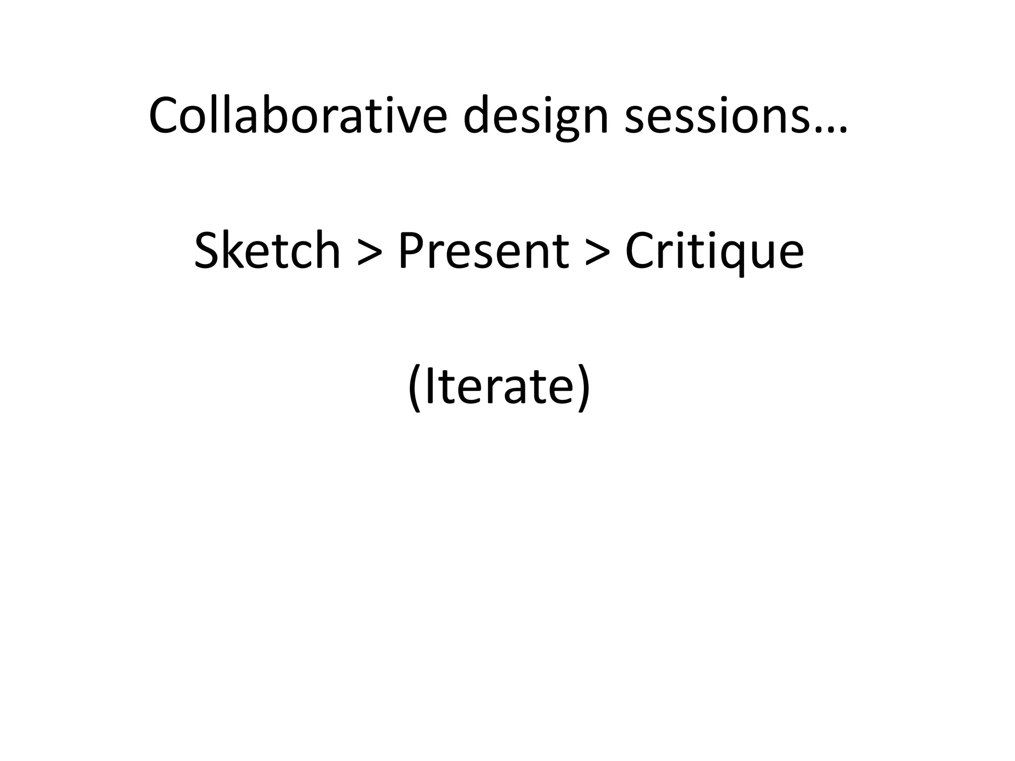 Collaborative design workshop preparation - Introduction to sketching ...