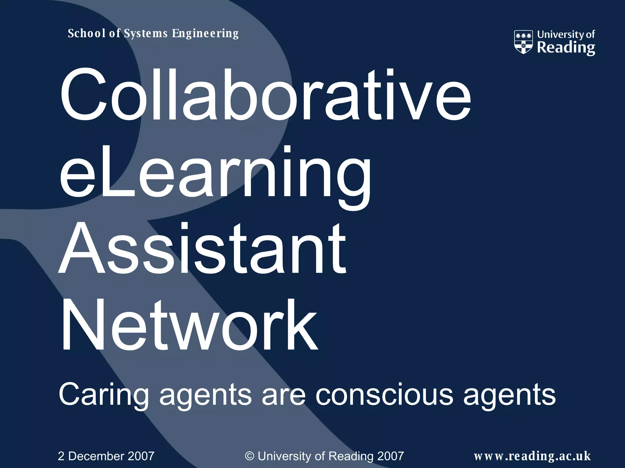 Collaborative E Learning Assistant Network | PPT