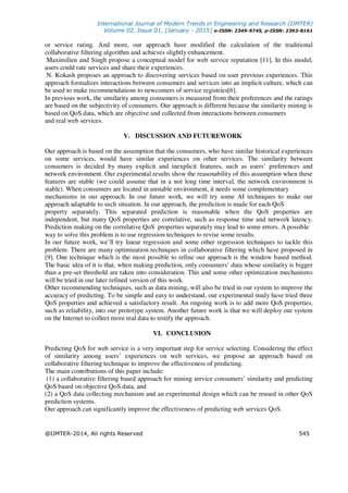 Collaborative Filtering Approach For QoS Prediction | PDF