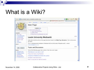 Collaborative Projects Using Wikis | PPT