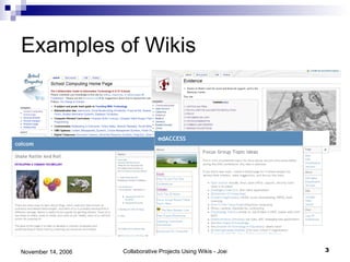 Collaborative Projects Using Wikis | PPT
