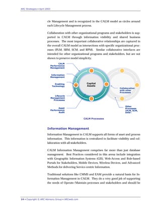 Collaborative Asset Lifecycle Management Vision and Strategies | PDF