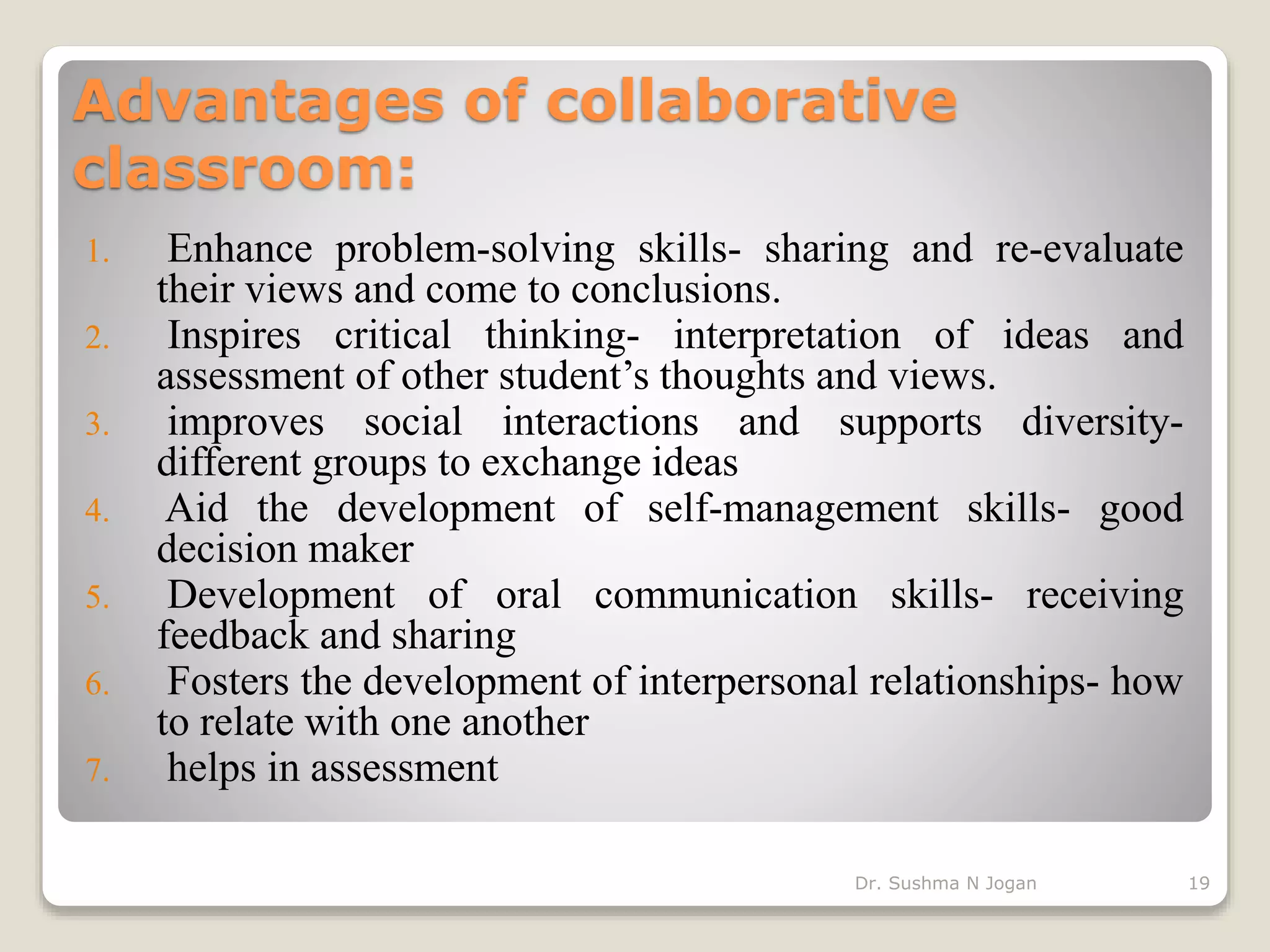 Collaborative classroom | PPTX