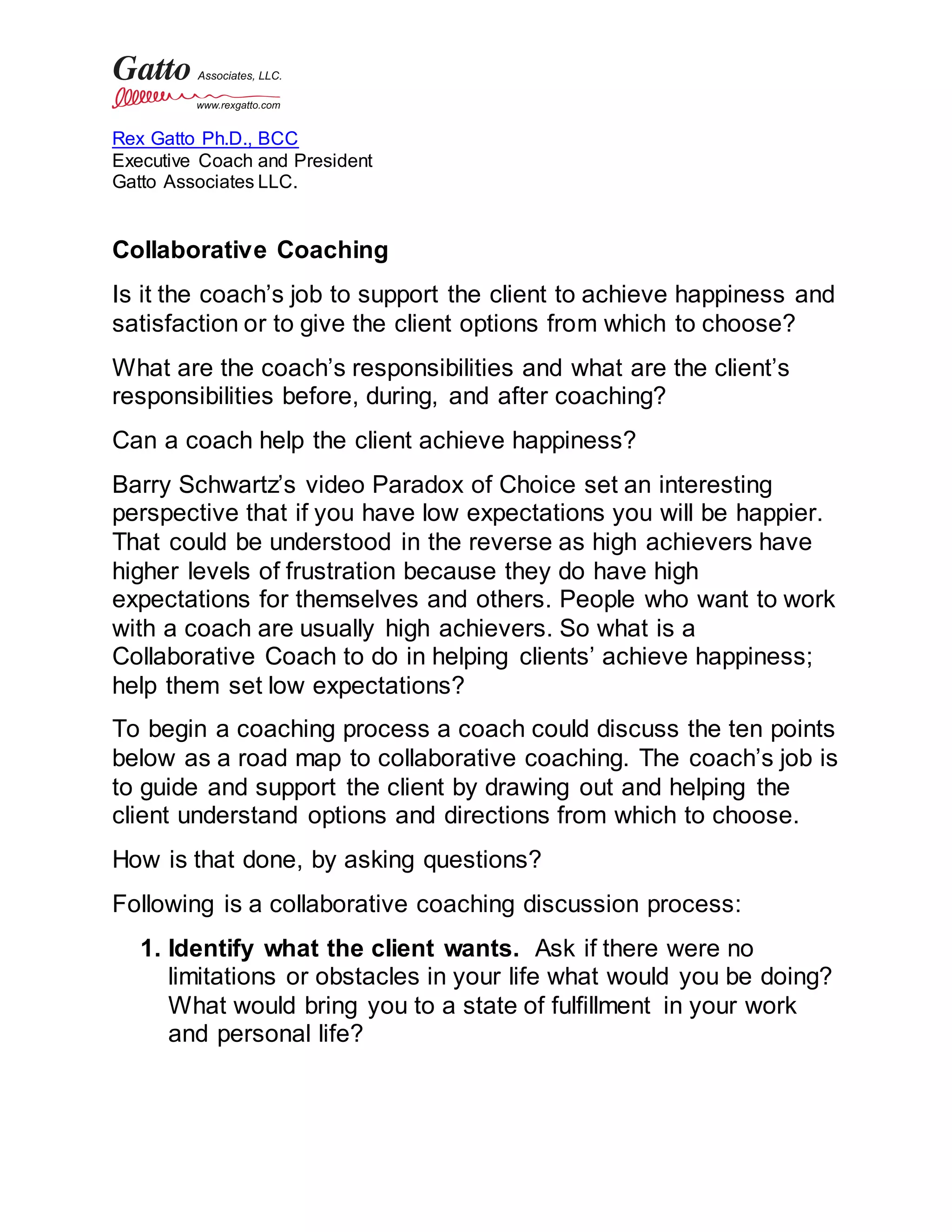 Collaborative coaching | PDF