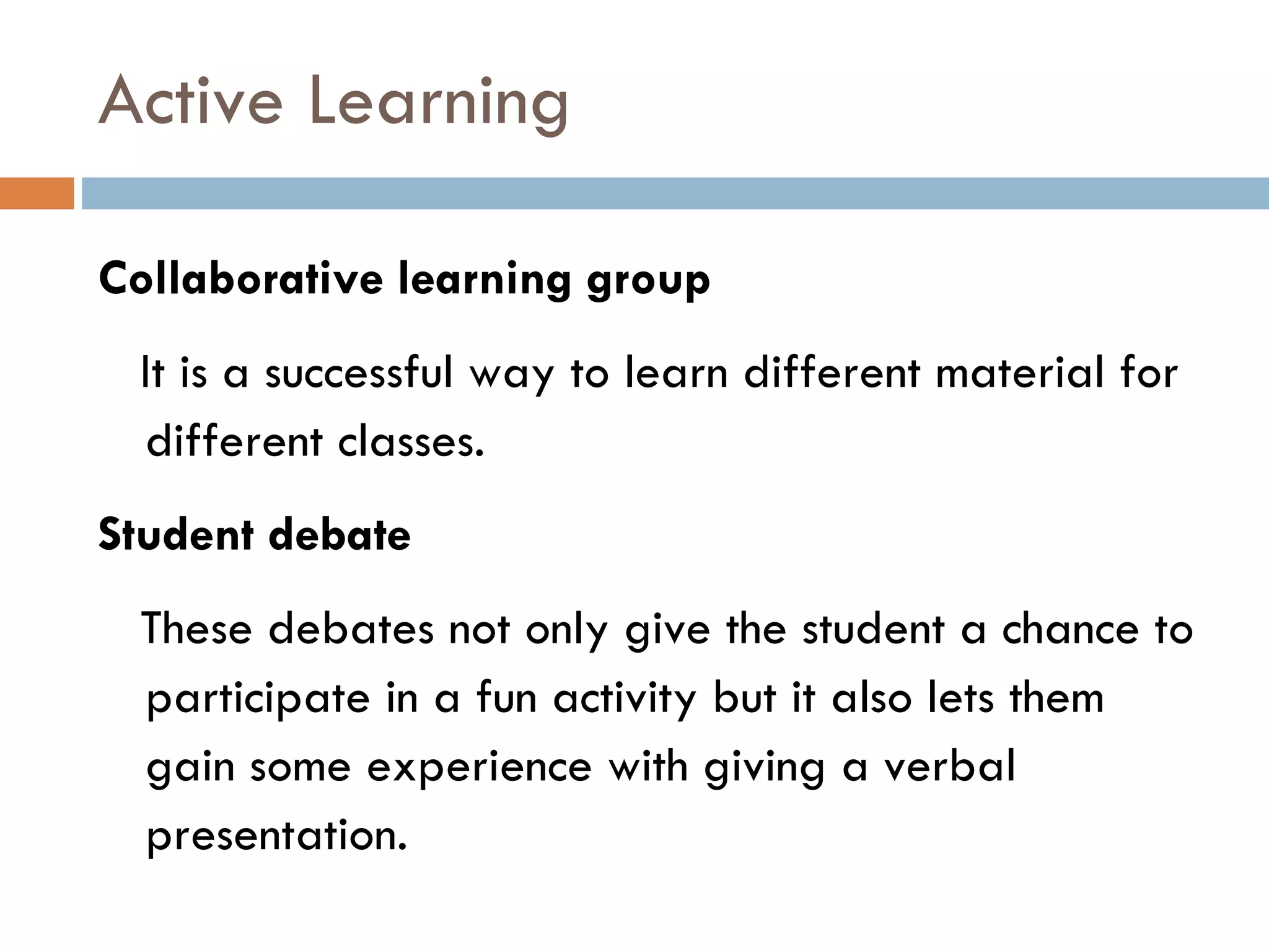 Collaborative, cooperative, active learning | PPT