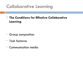 Collaborative, cooperative, active learning | PPT