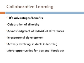 Collaborative, cooperative, active learning | PPT