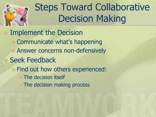 Collaborative Decision Making | PPTX