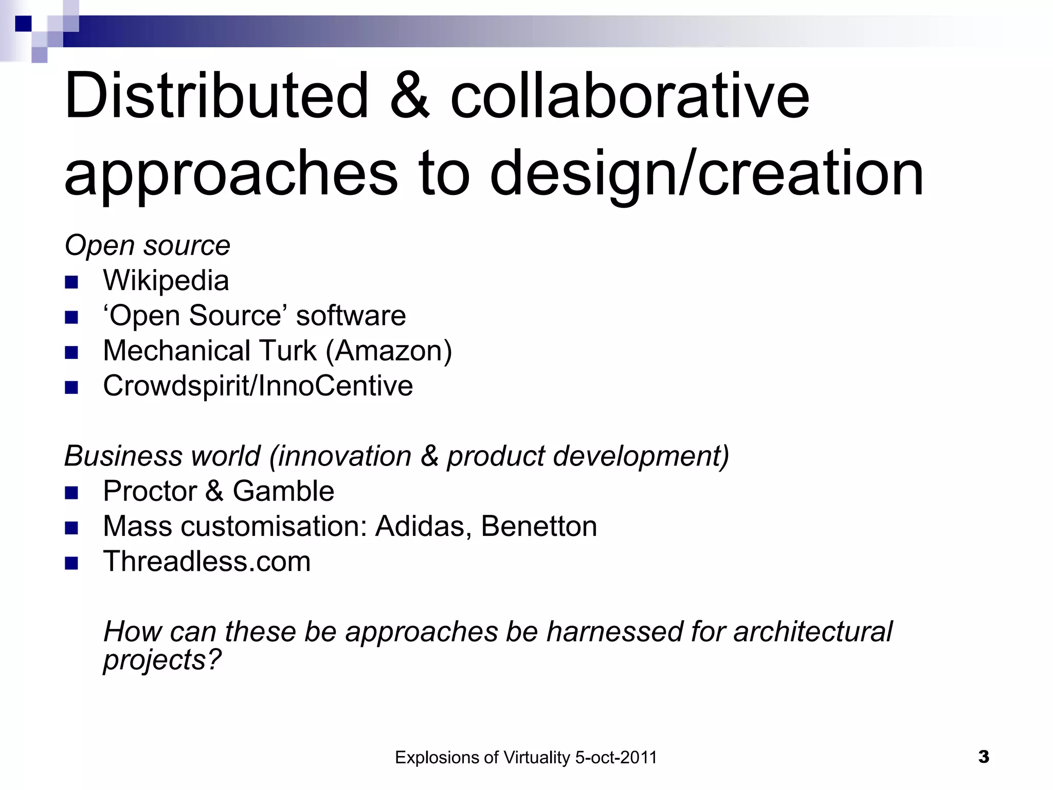 Virtual collaborative design environments | PPT