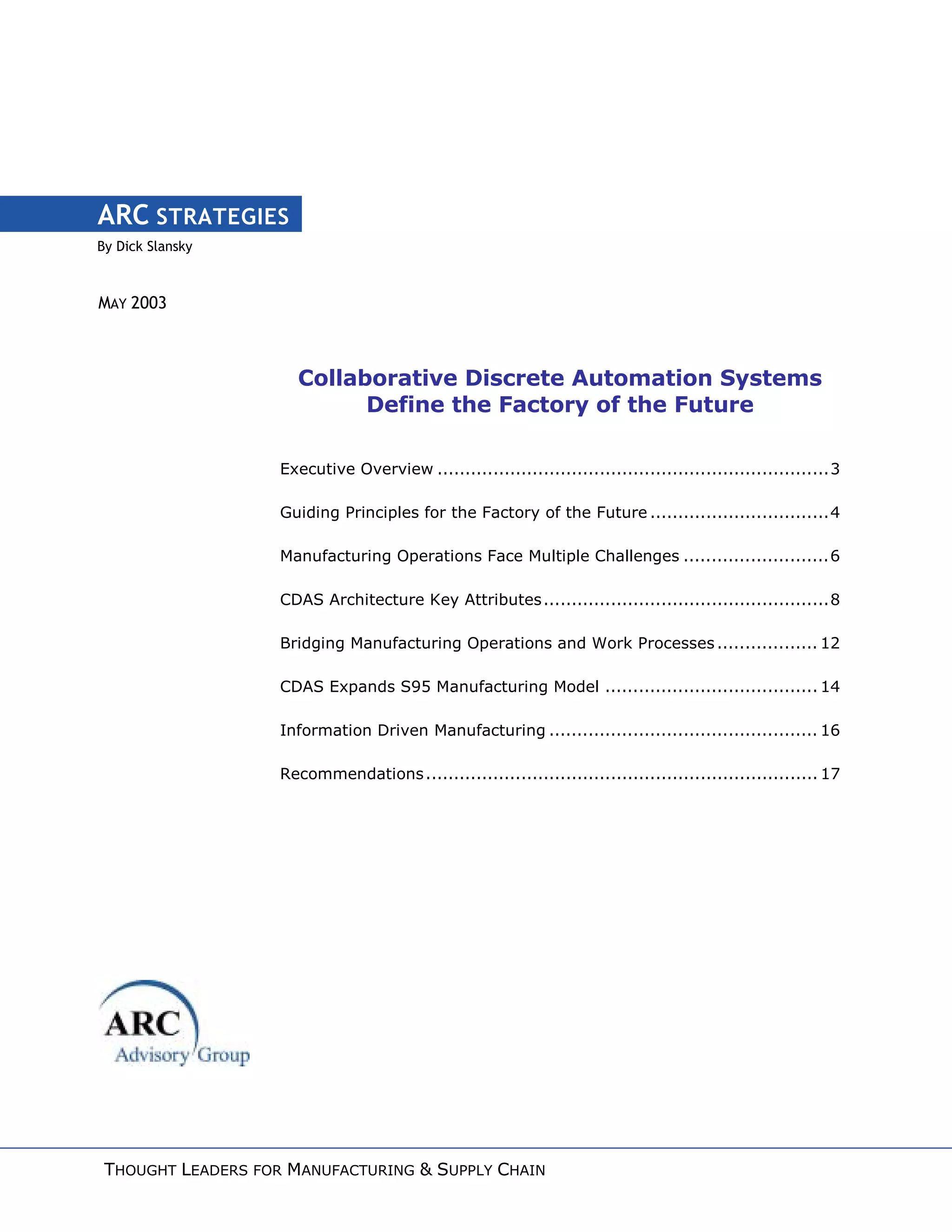 Collaborative Discrete Automation Systems Define the Factory of the ...