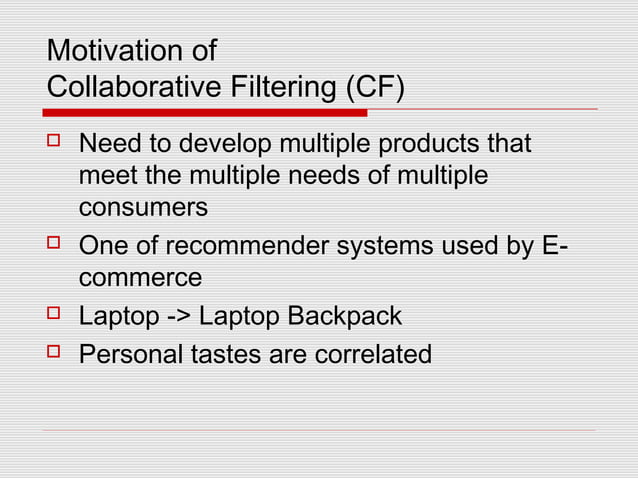 Collaborative filtering hyoungtae cho | PPT