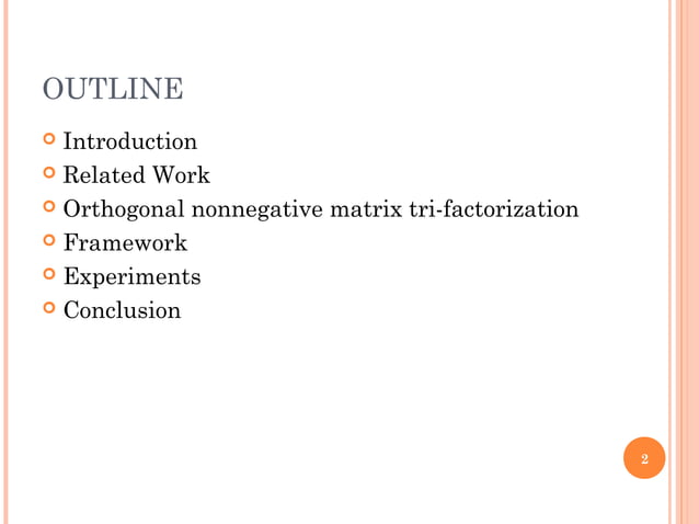 Collaborative Filtering Using Orthogonal Nonnegative Matrix Ppt 