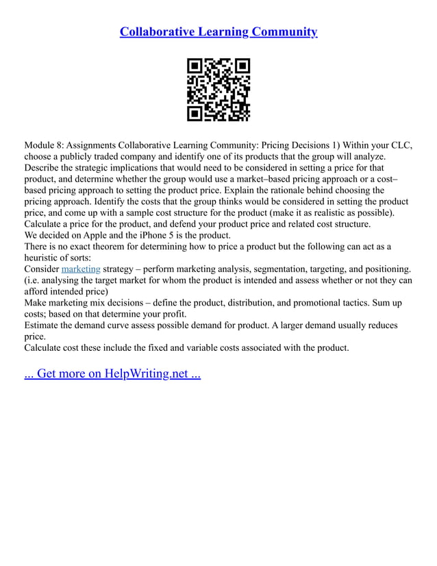 Collaborative Learning Community | PDF