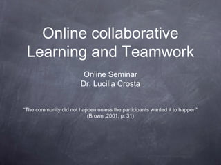 Collaborative learning crosta | PPT