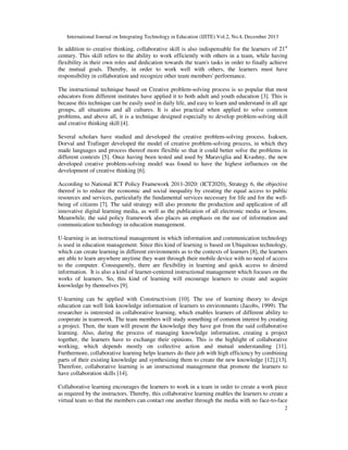 Collaborative learning model with virtual team in ubiquitous learning environment using creative ...