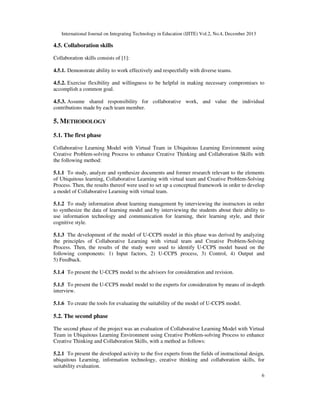 Collaborative learning model with virtual team in ubiquitous learning environment using creative ...