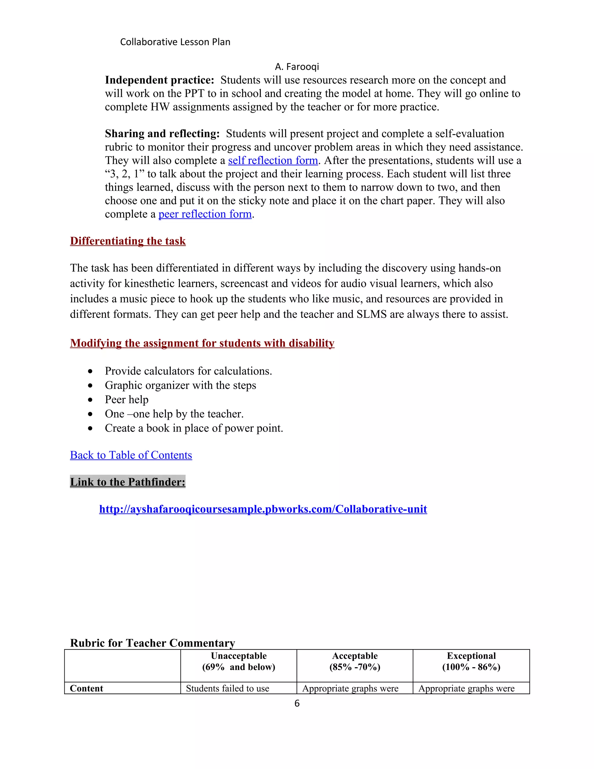 Collaborative Lesson Plan Farooqi | DOC