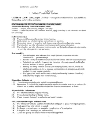 Collaborative Lesson Plan Farooqi | DOC