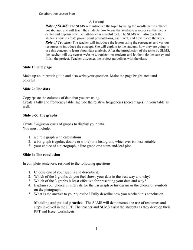 Collaborative Lesson Plan Farooqi | PDF