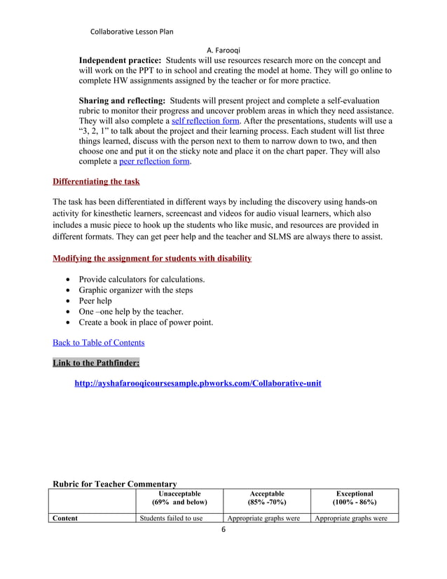 Collaborative Lesson Plan Farooqi | PDF